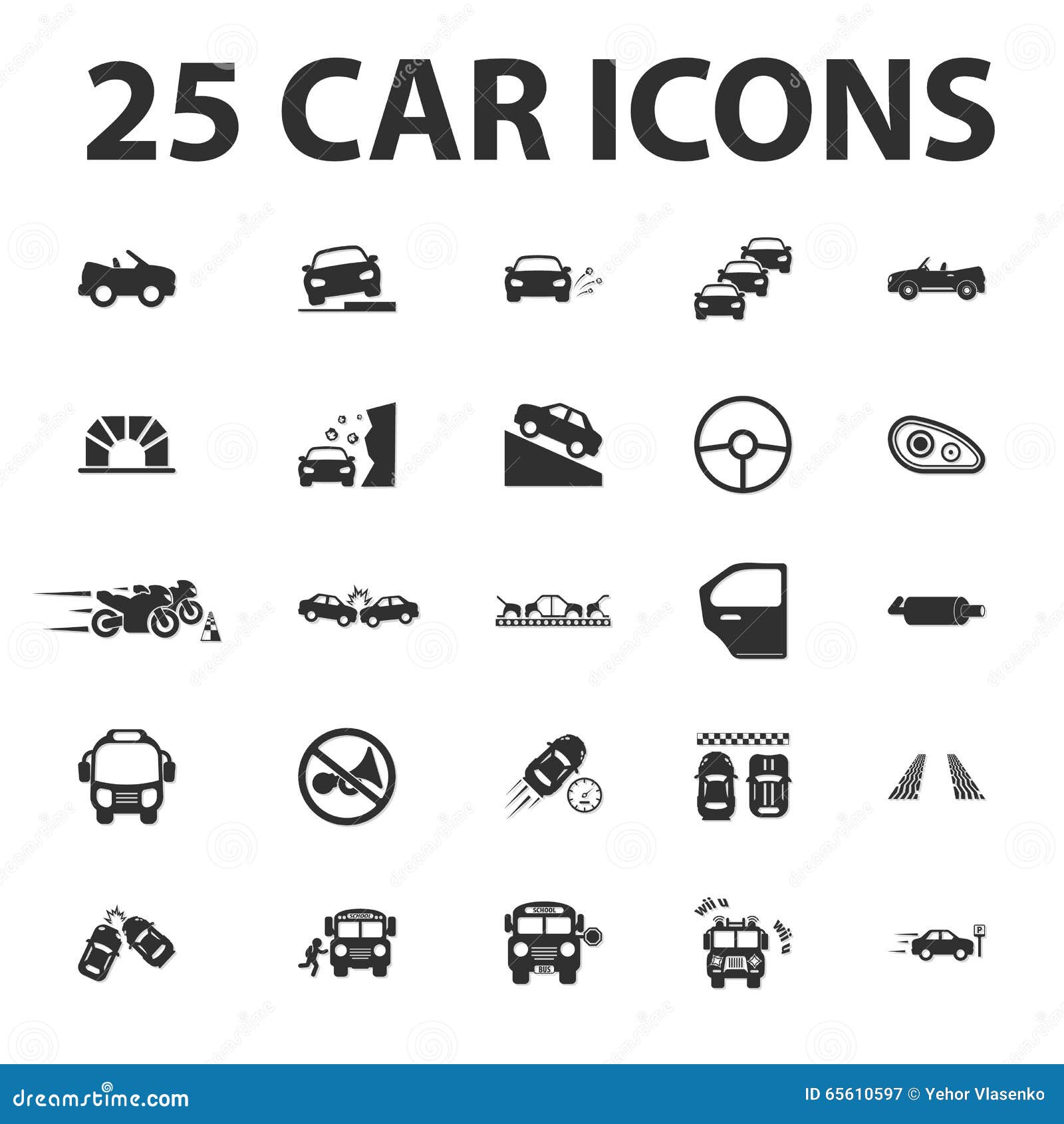 Car, Repair 25 Black Simple Icons Set for Web Stock Vector ...