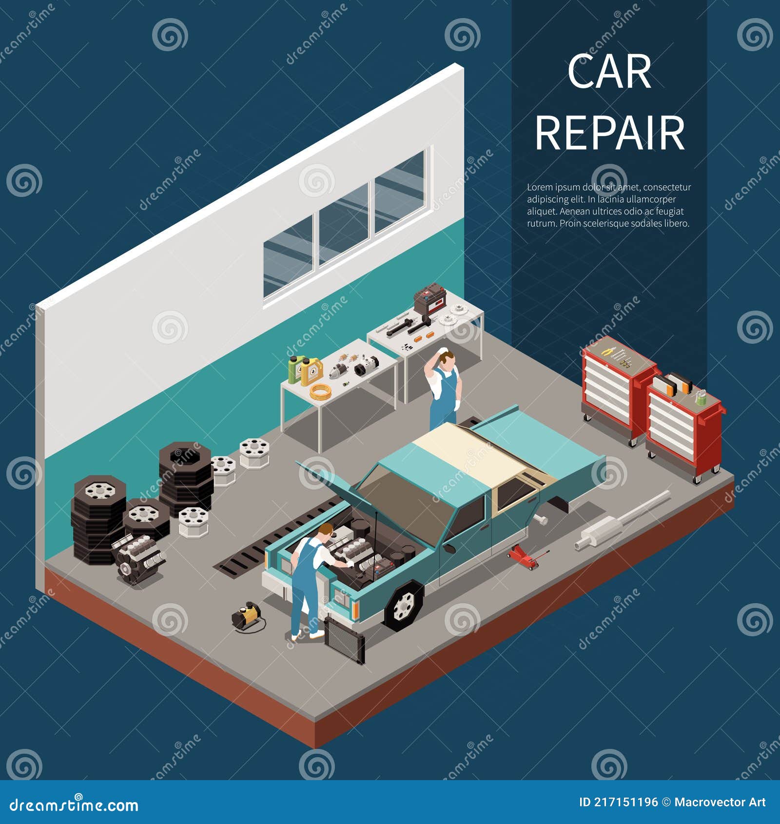 Car Repair Concept stock vector. Illustration of auto - 217151196