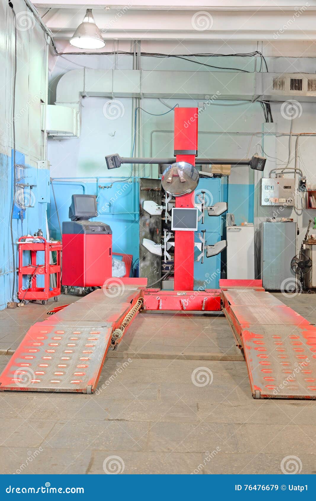 Car repair garage stock image. Image of machine, hydraulic - 76476679