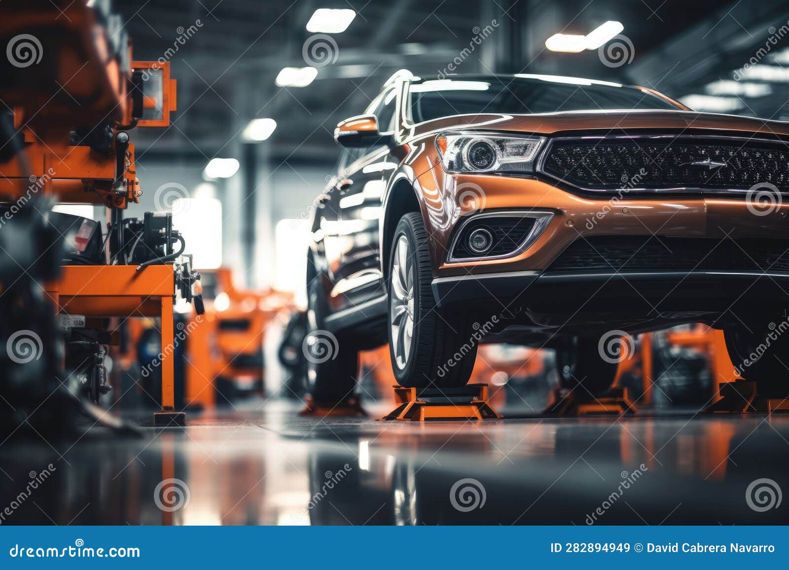 Car Repair Garage in Service Station Stock Image - Image of workshop ...