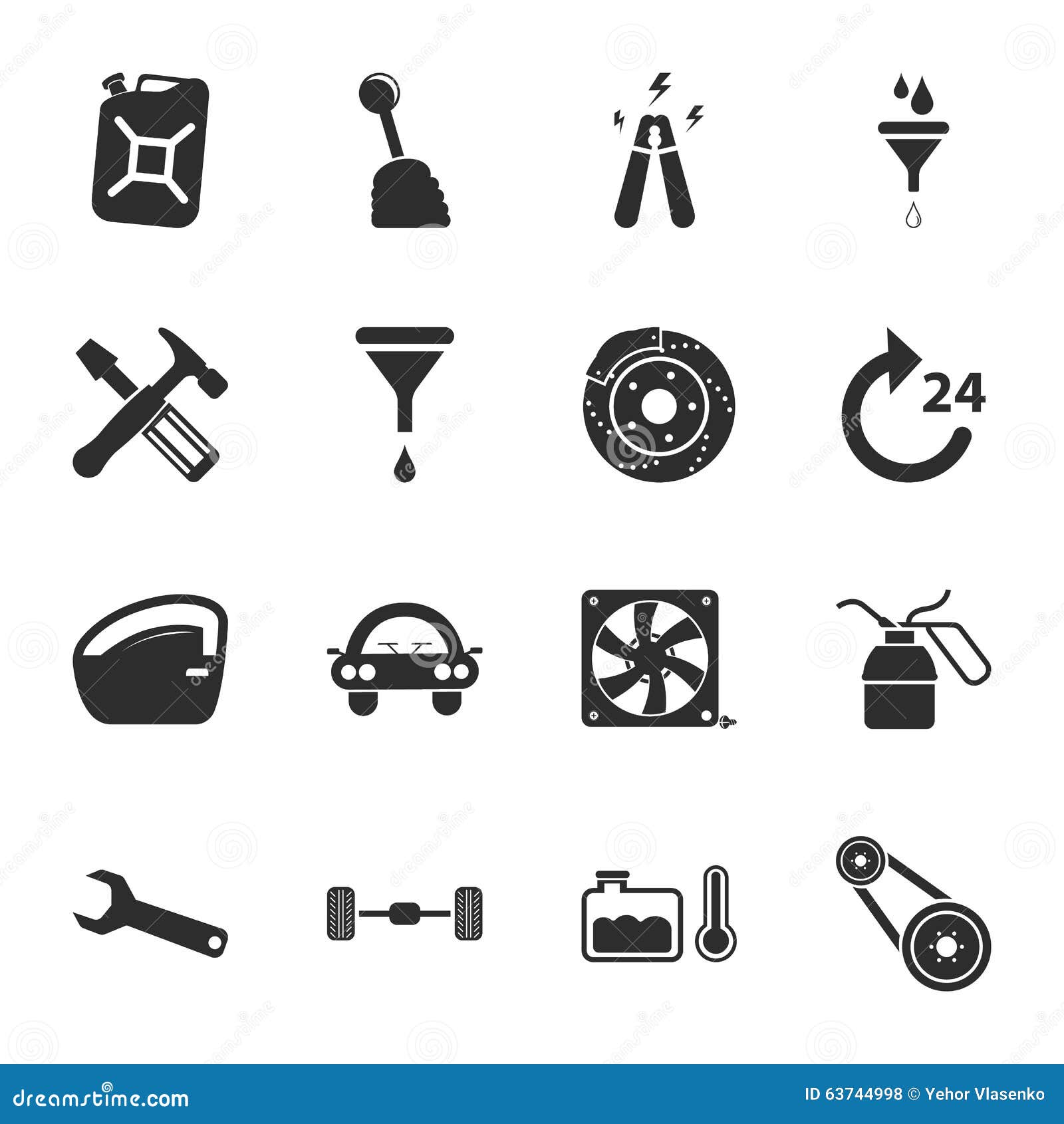 Car Repair 16 Icons Universal Set for Web and Mobile Stock Vector ...