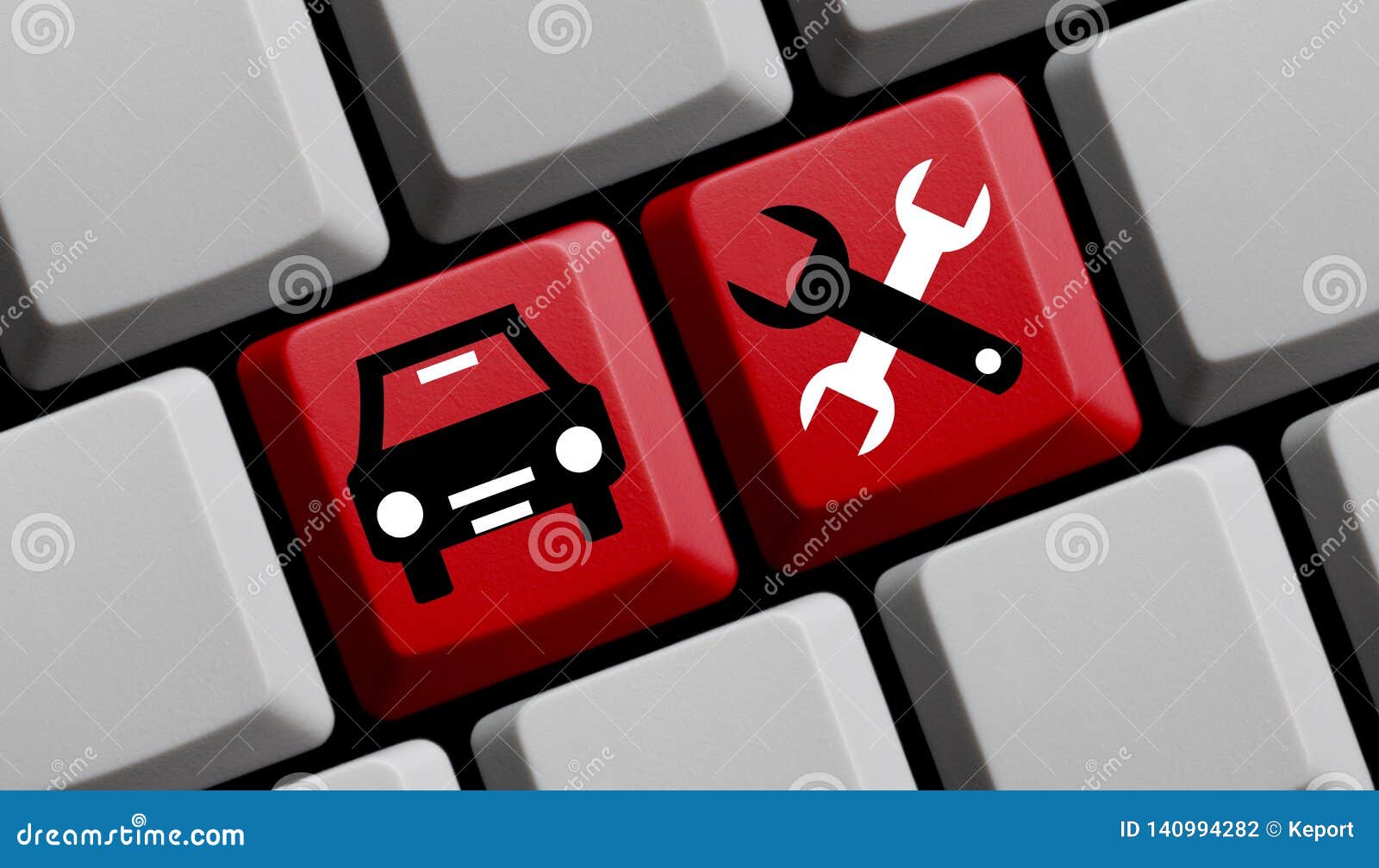 Car Repair Service Online - Red Computer Keyboard Stock Photo - Image ...