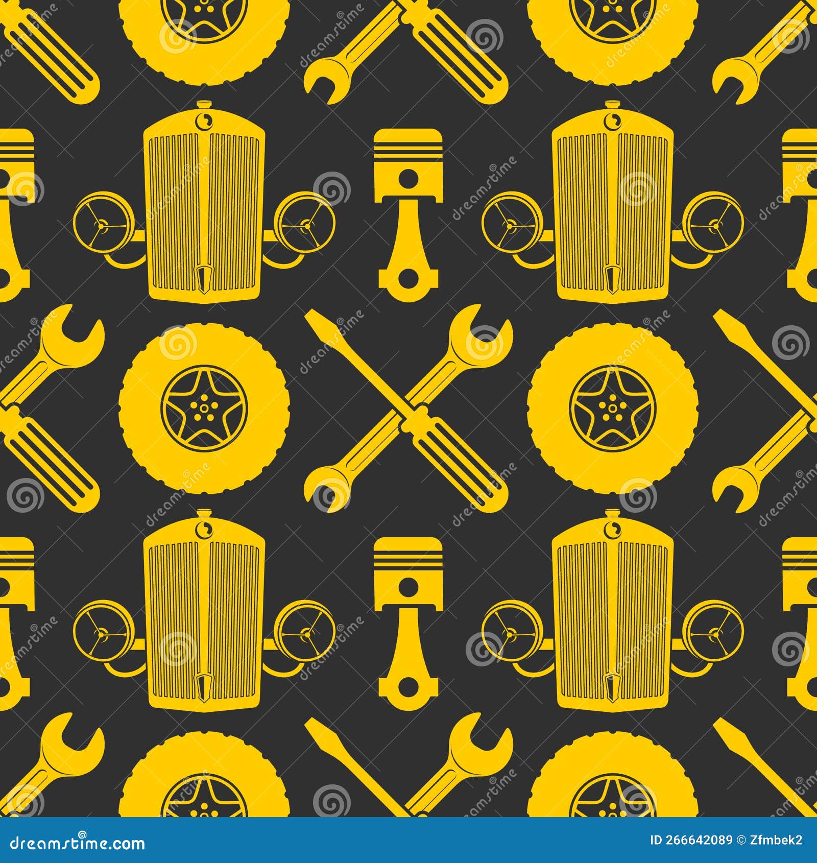 Car Repair Service Seamless Pattern. Flat Vector Stock Vector ...