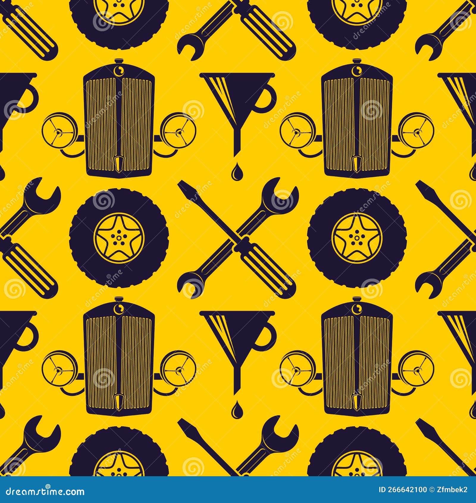 Car Repair Service Seamless Pattern. Flat Vector Stock Vector ...