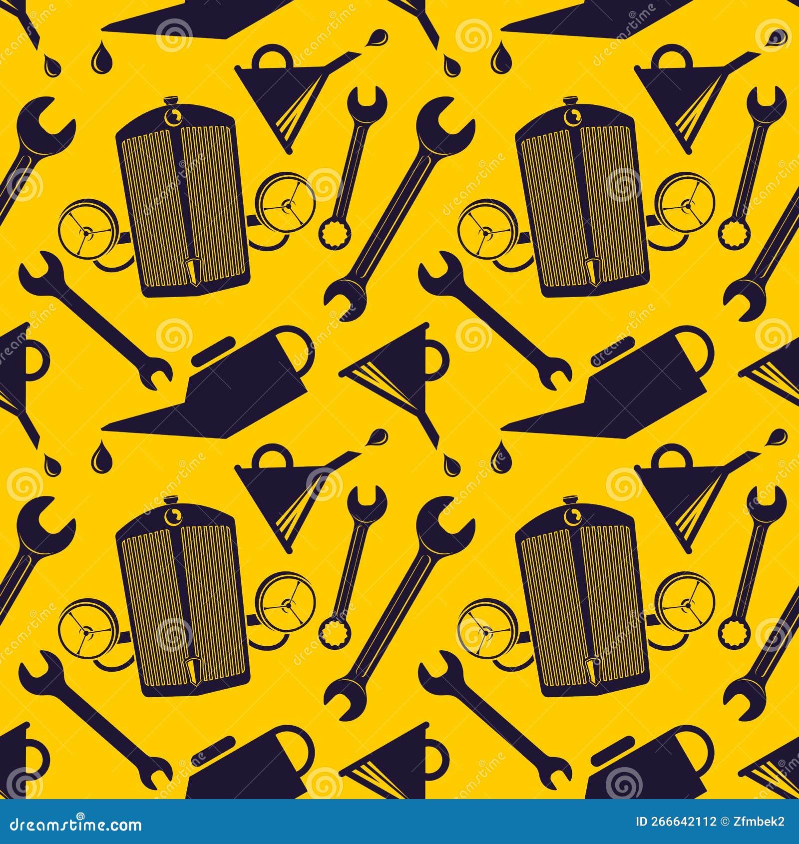 Car Repair Service Seamless Pattern. Flat Vector Stock Vector ...