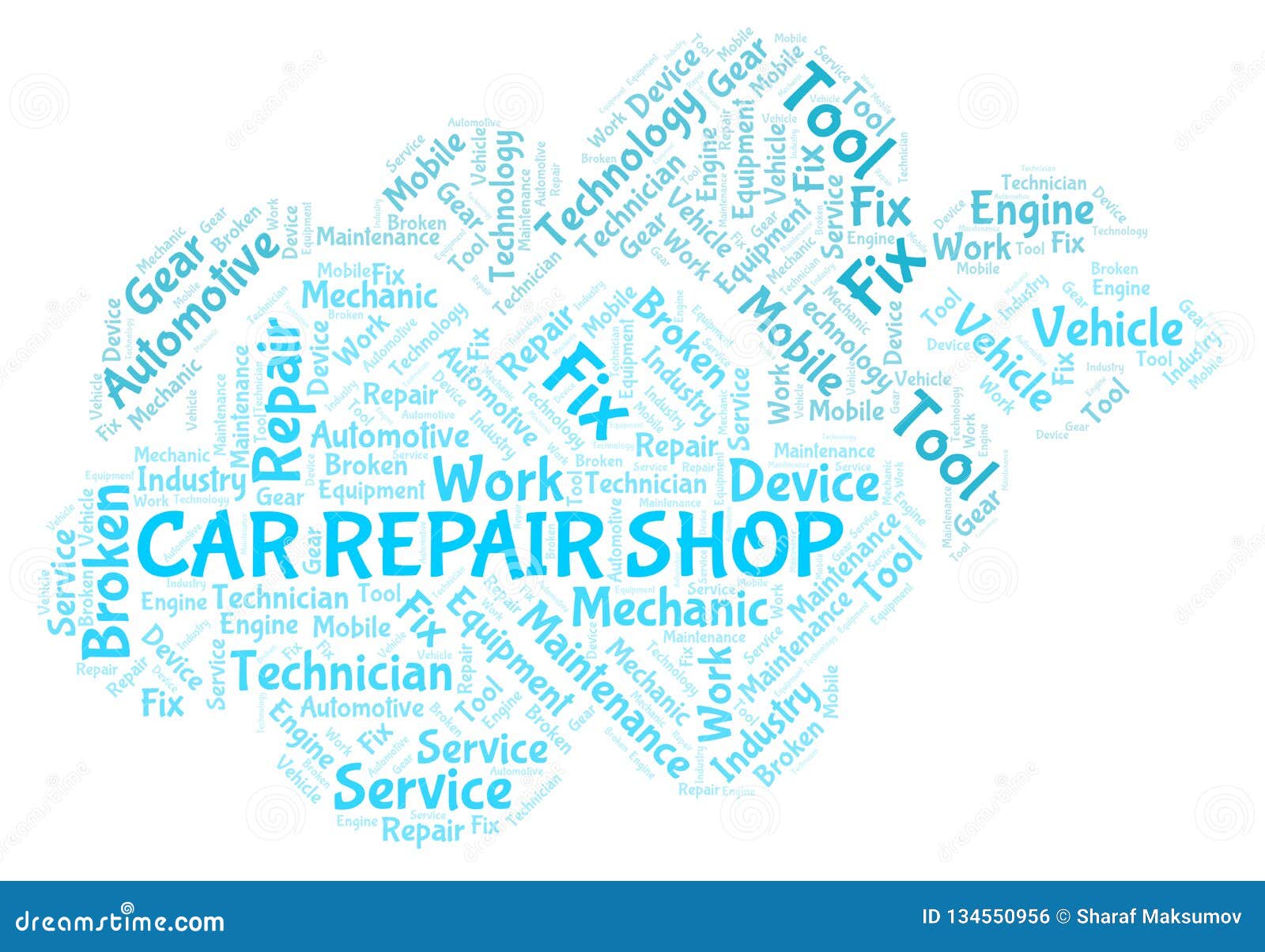 Car Repair Shop word cloud stock illustration. Illustration of bright ...
