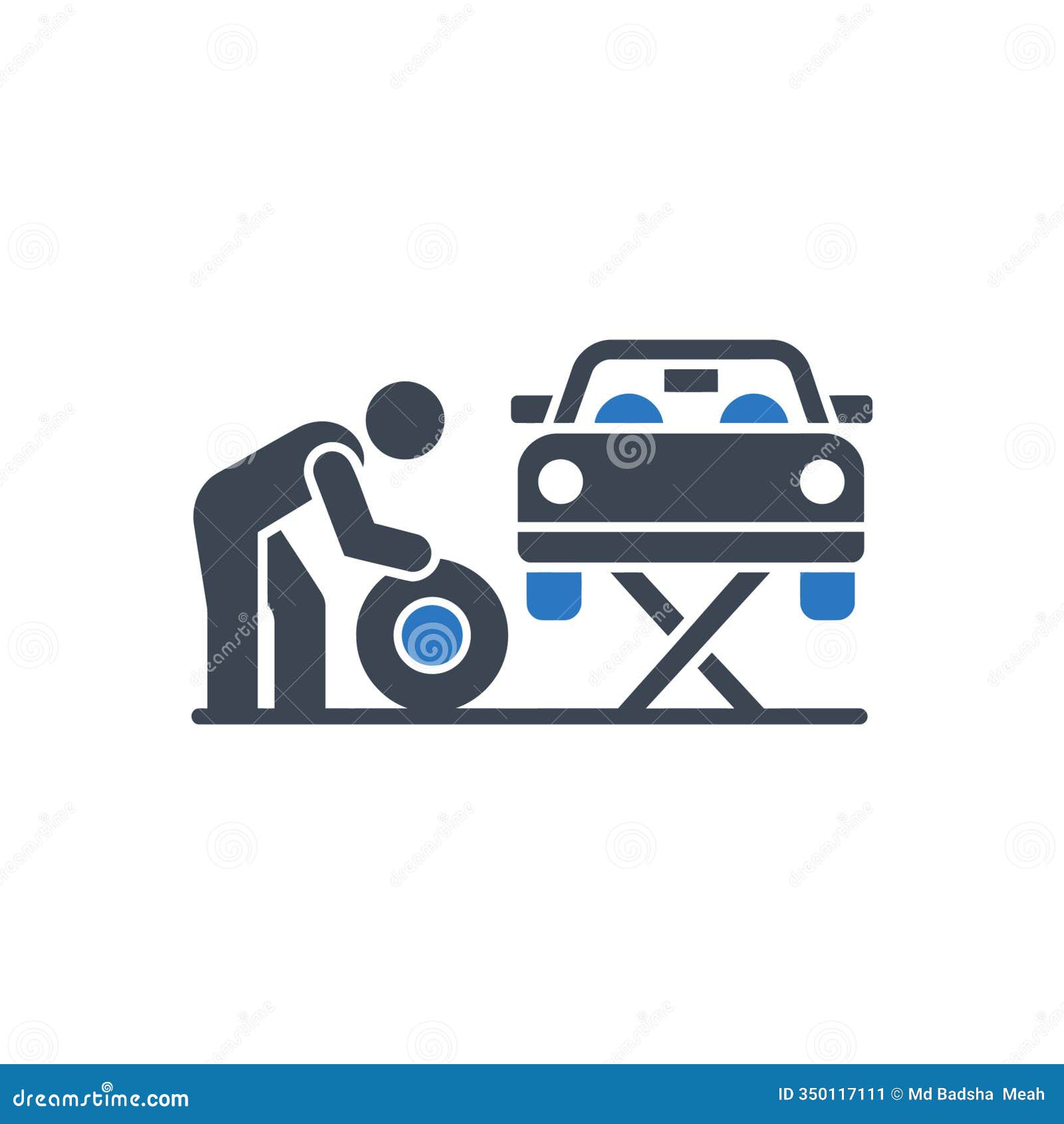 Car Repair Tire Change Icon Stock Illustration - Illustration of repair ...