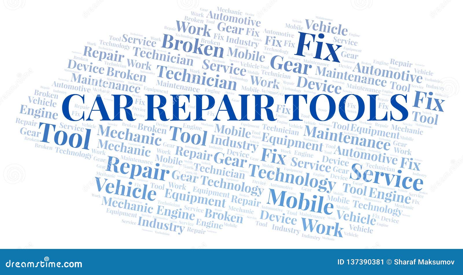 Car Repair Tools Word Cloud Stock Illustration - Illustration of ...