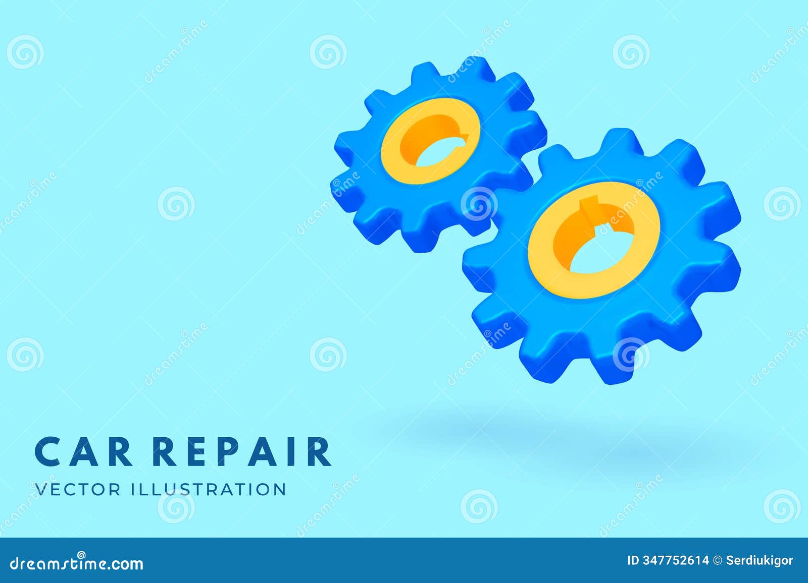 Car Repair. Vector 3d Ogwheel Gear. Cog Wheels Setting System ...