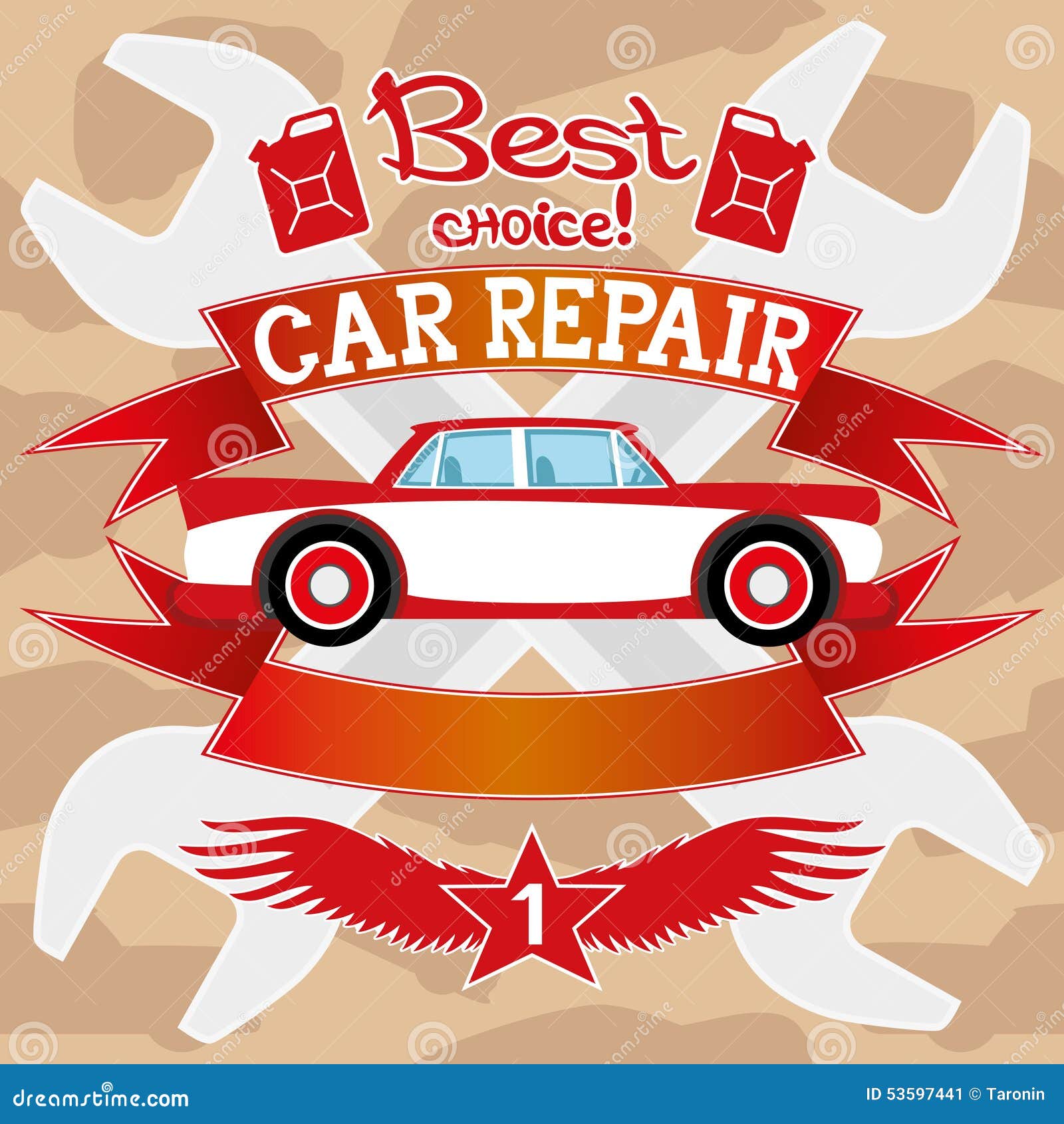Car repair. stock vector. Illustration of sign, mechanical - 53597441