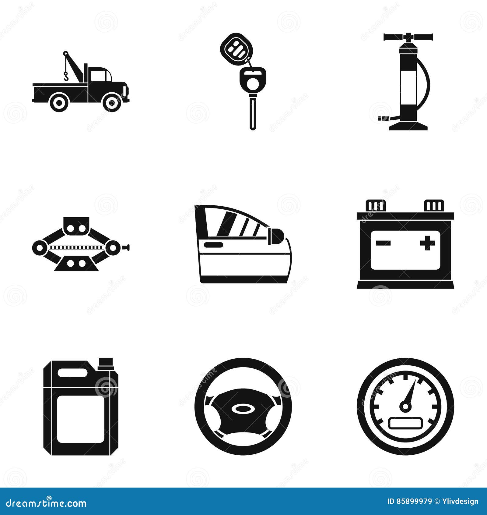 Car Repairs Icons Set, Simple Style Stock Vector - Illustration of ...