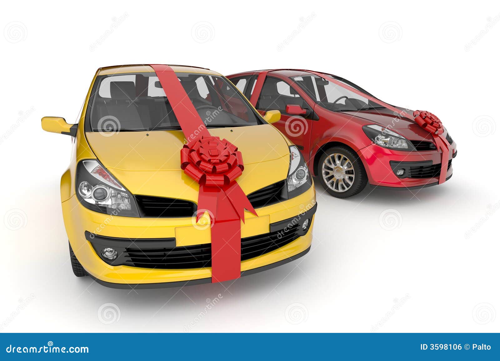 Car in ribbon gift stock illustration. Illustration of elegant - 3598106