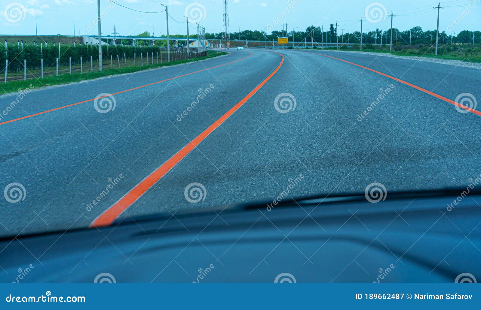 Car Ride on the Highway Road Stock Image - Image of orange, tree: 189662487
