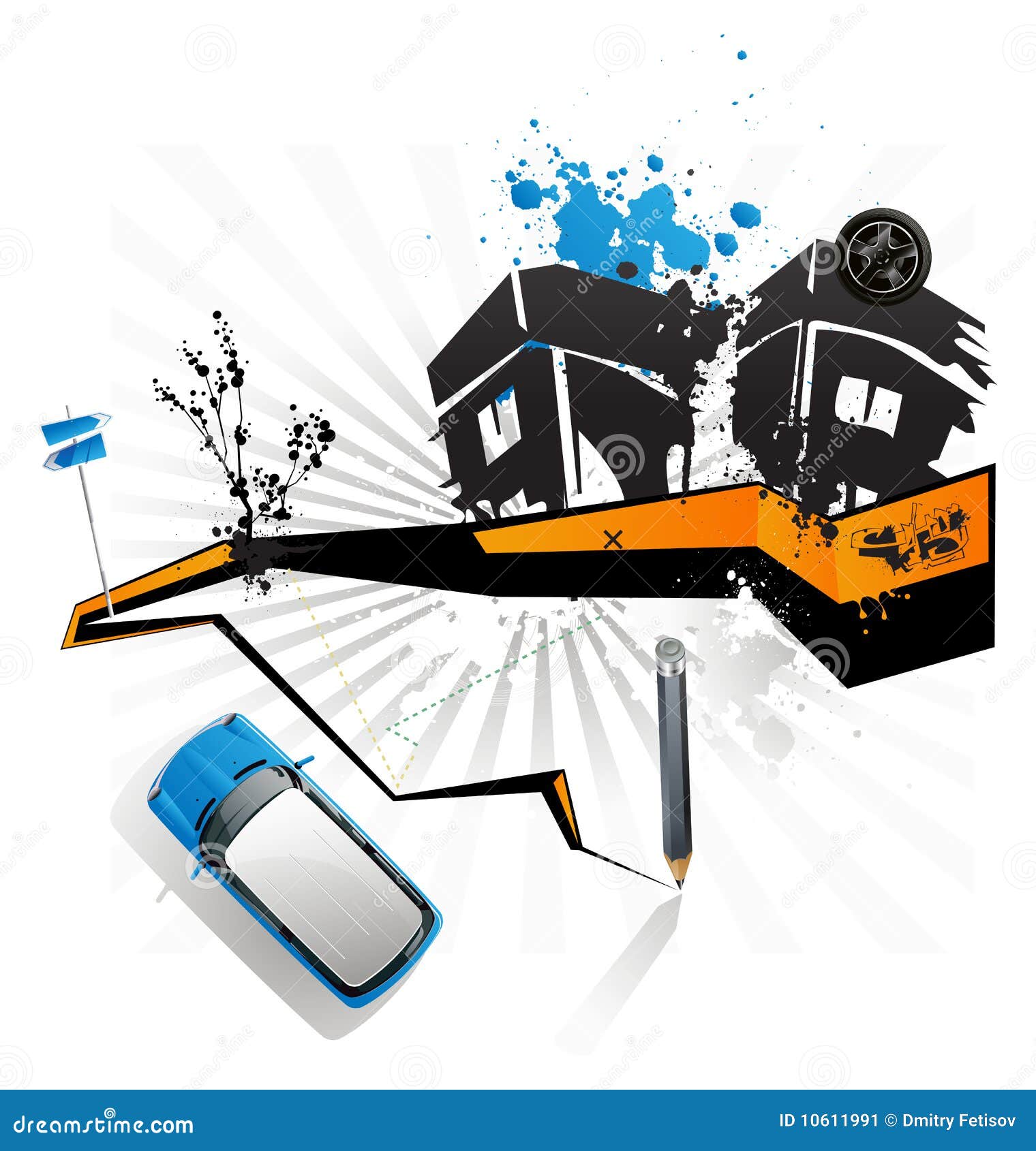 Paved Road Isolated On White Background Royalty-Free Cartoon ...