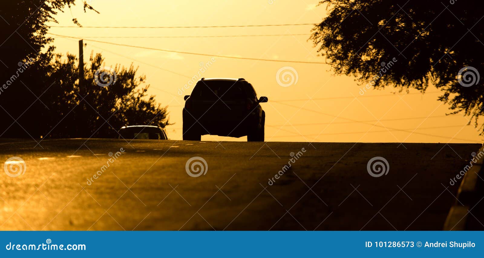 Car Rides on the Road at Sunset Stock Image - Image of highway, vehicle ...