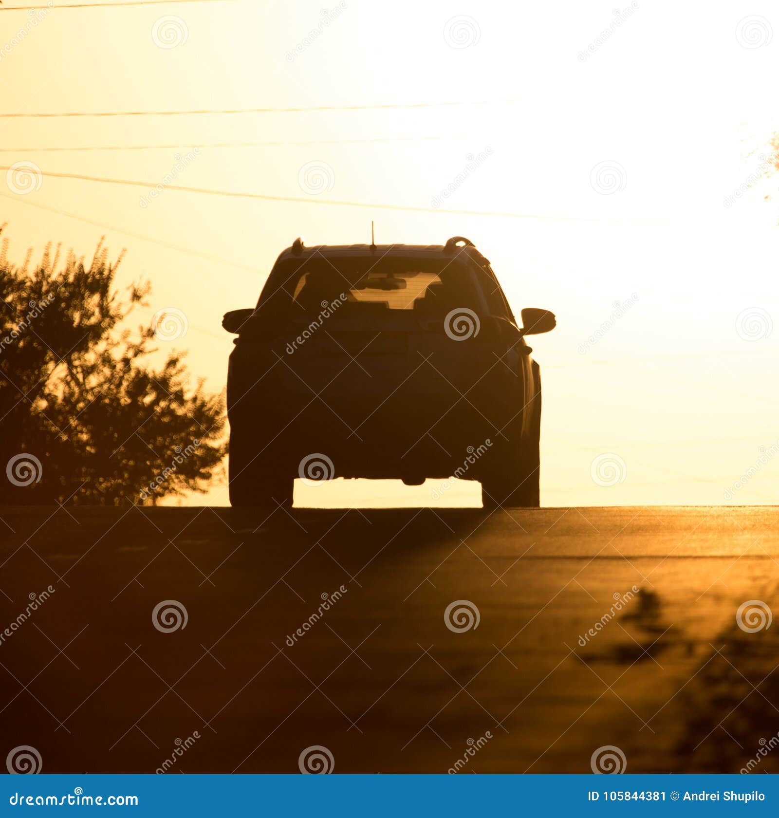 Car Rides on the Road at Sunset Stock Image - Image of nature, trip ...