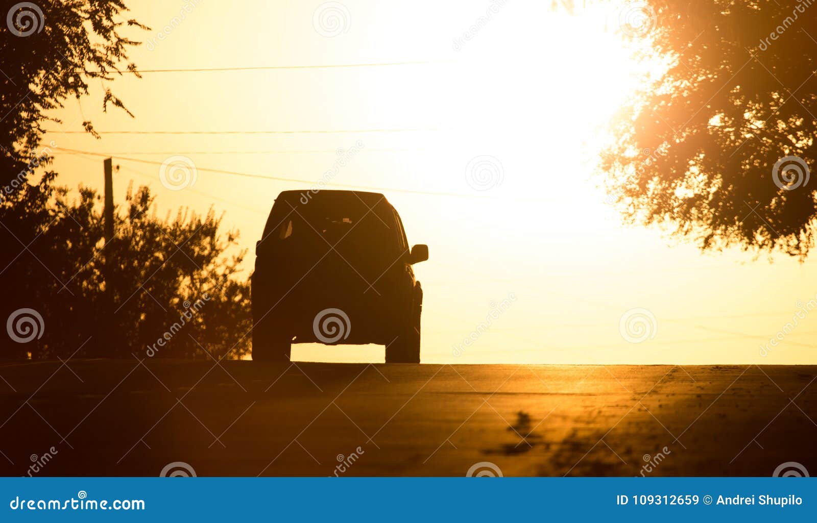 Car Rides on the Road at Sunset Stock Image - Image of ride, sunset ...