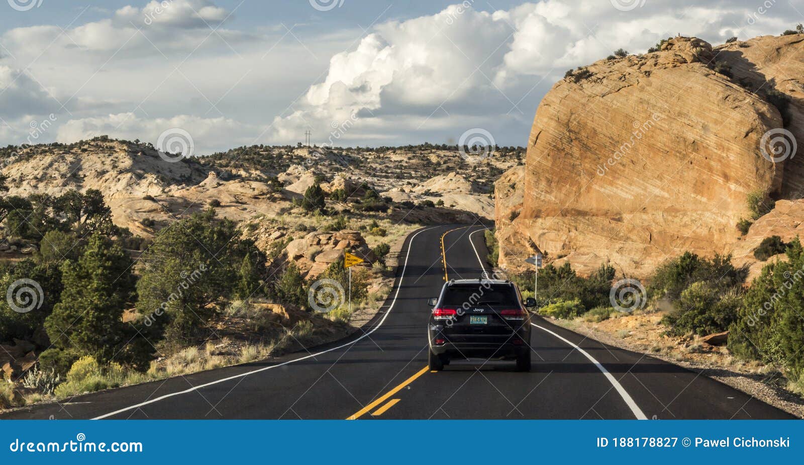Car Riding on a Road in Utah Editorial Photography - Image of summer ...