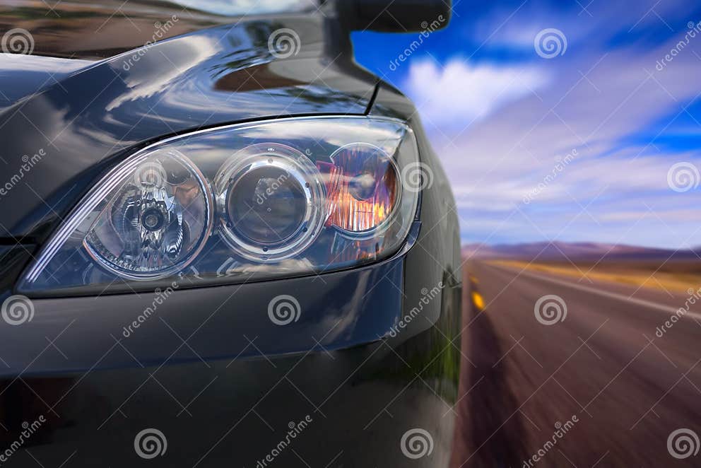 Car on the road stock photo. Image of freedom, blue, sports - 15017718