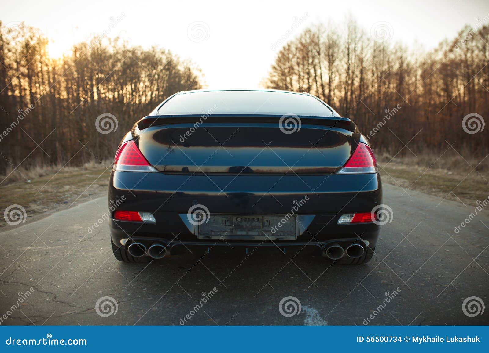 Car on road, back side stock photo. Image of german, black - 56500734