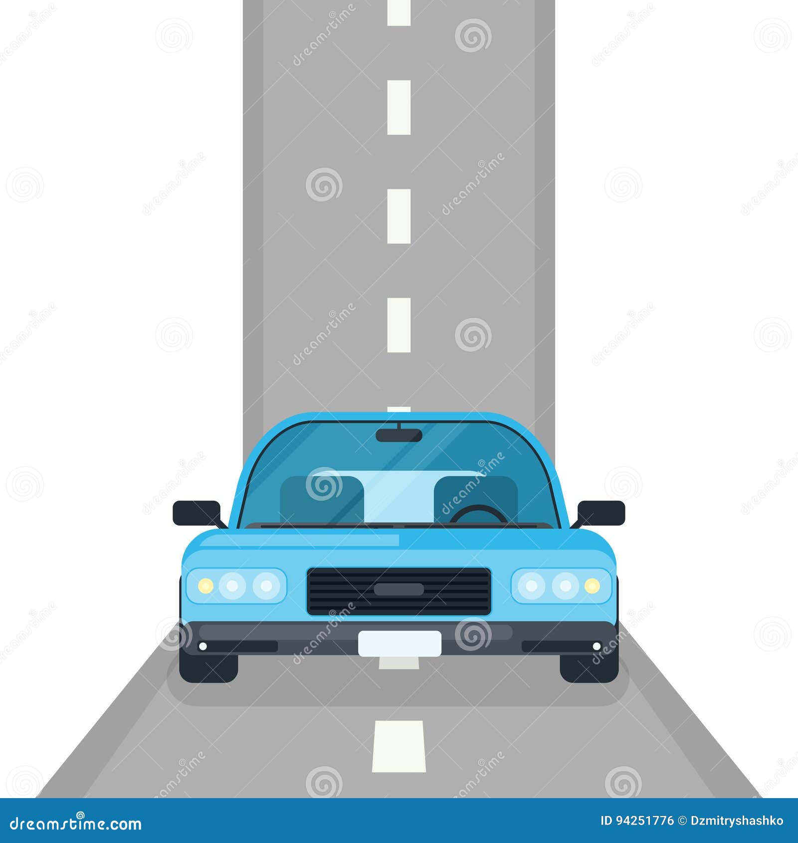 Car on road stock vector. Illustration of safety, lights - 94251776
