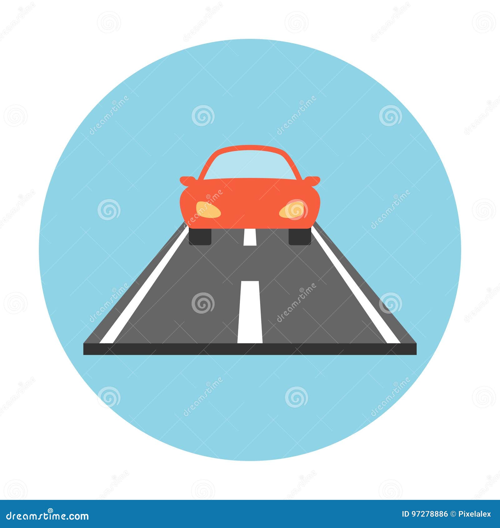 Car on the road stock vector. Illustration of icon, band - 97278886