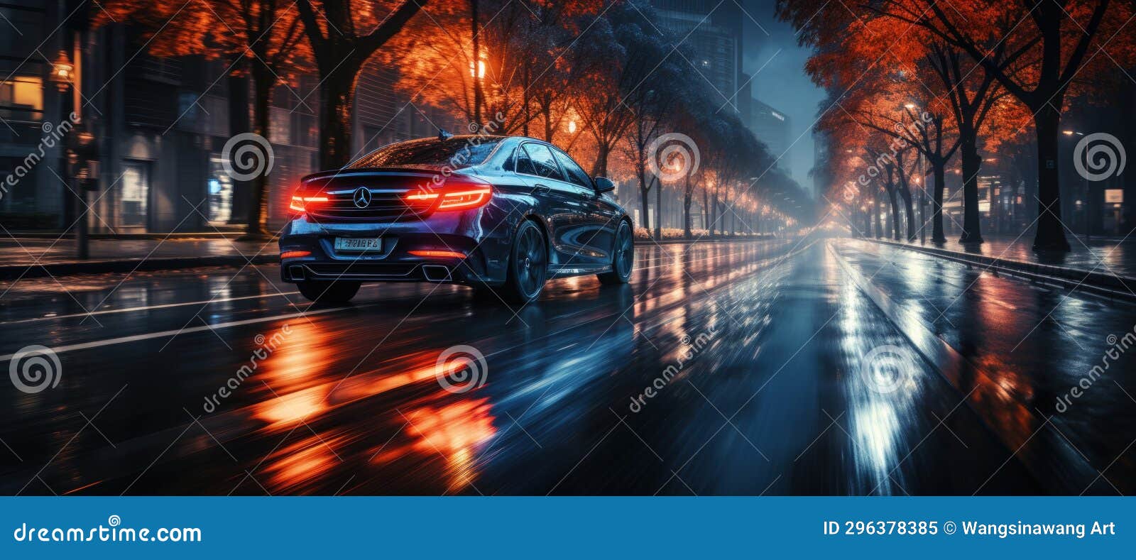 Car on the Road with Motion Blur Effect Stock Illustration ...