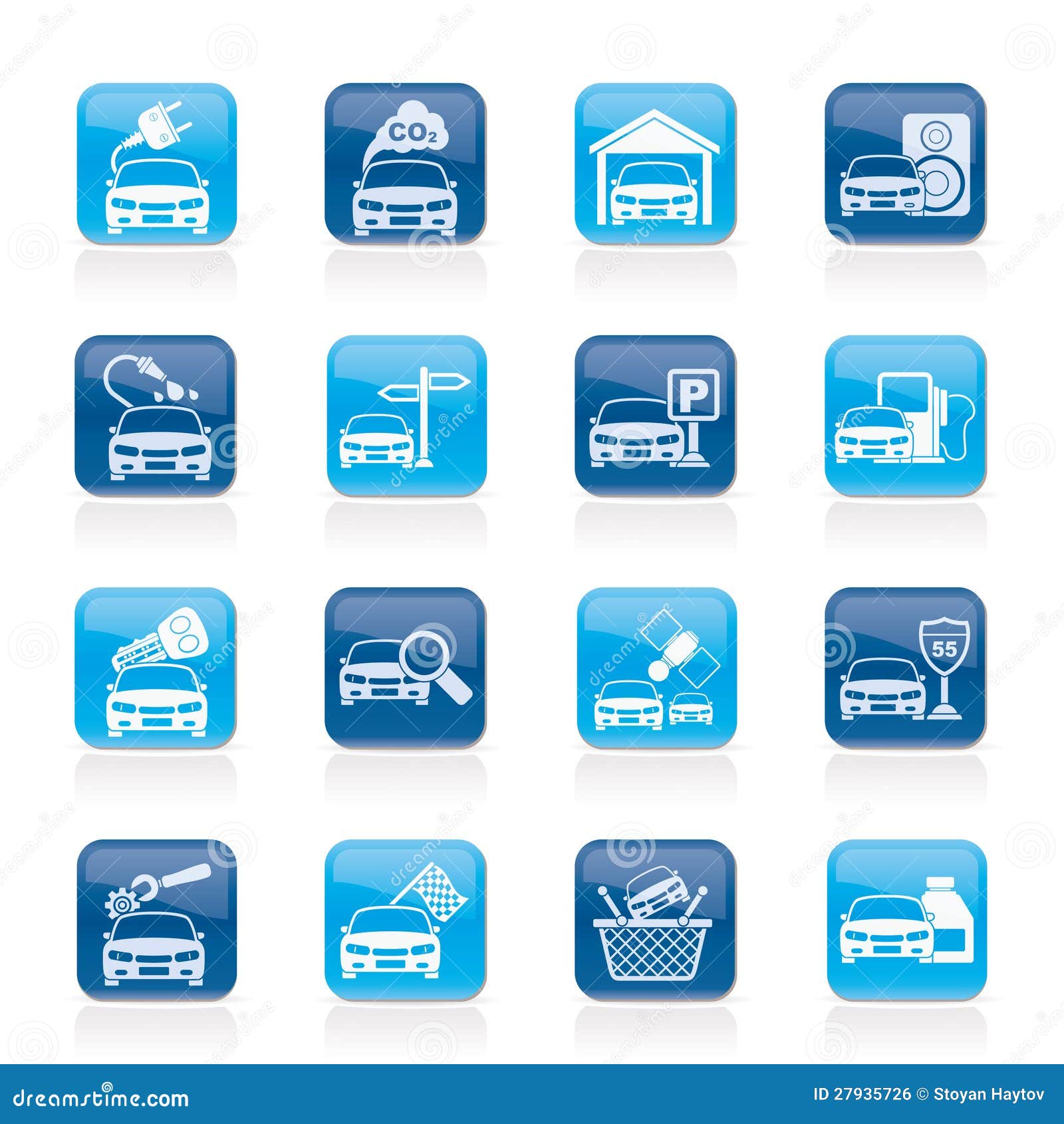 Car and Road Services Icons Stock Vector - Illustration of satellite ...