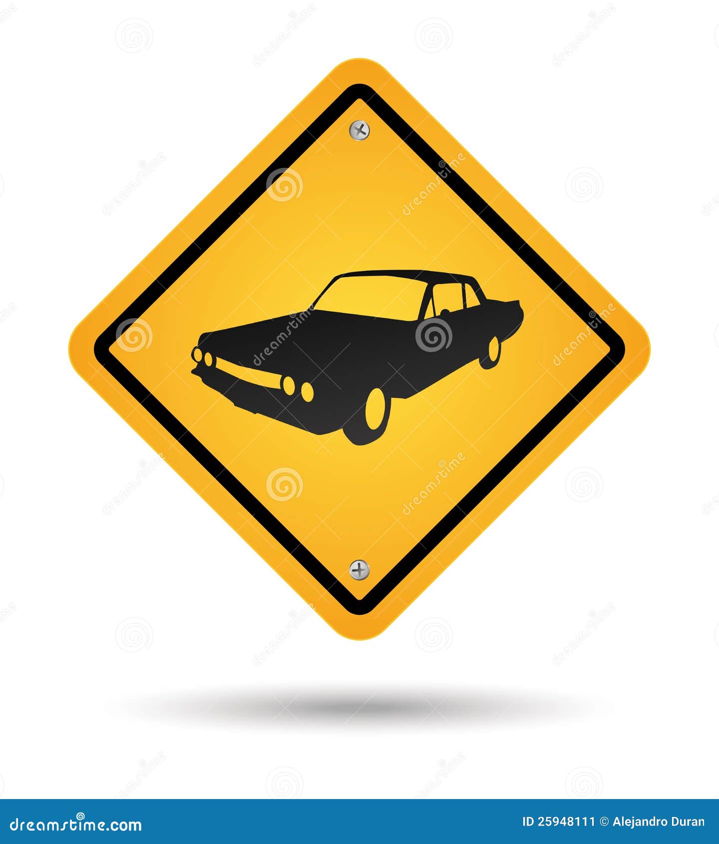 Car road sign stock vector. Illustration of graphic, black - 25948111