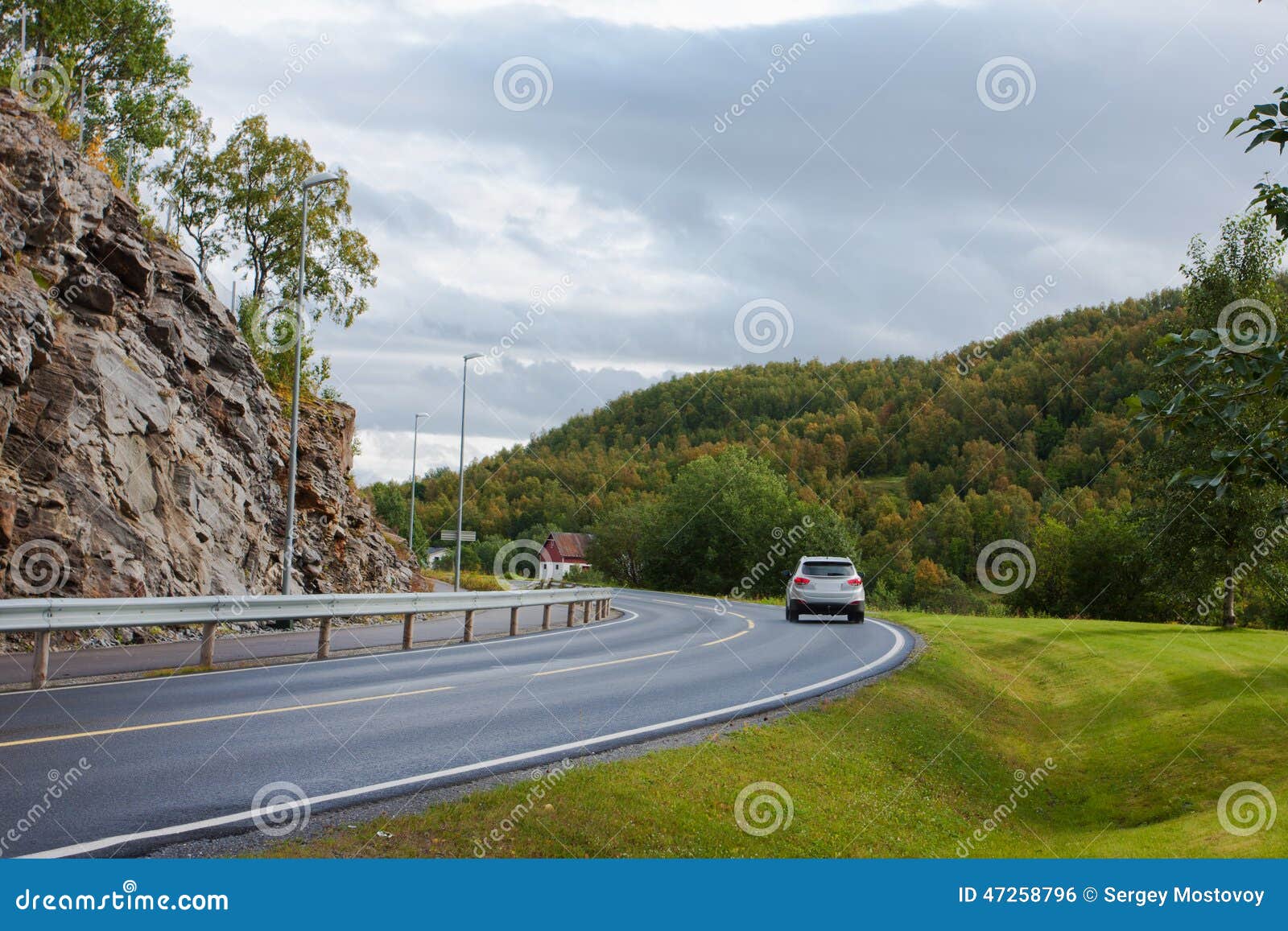 Car on a road stock photo. Image of asphalt, grey, driving - 47258796