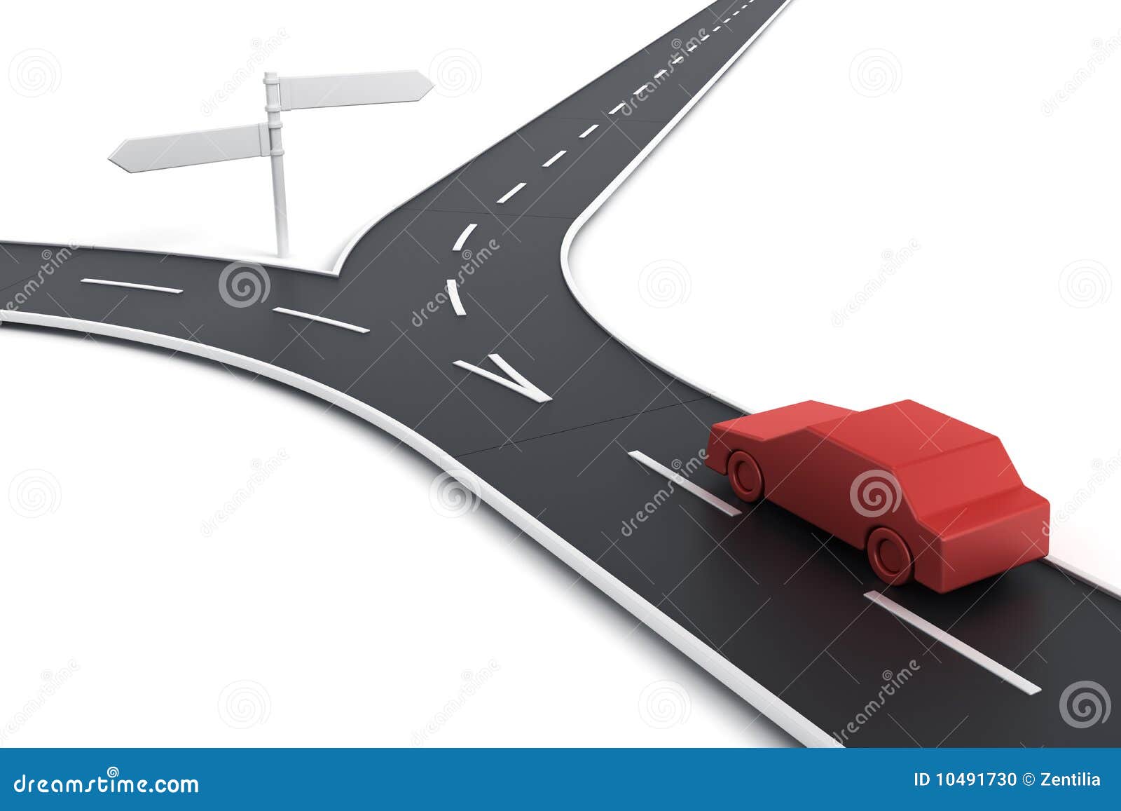 Road Split Vector Illustration | CartoonDealer.com #25737354