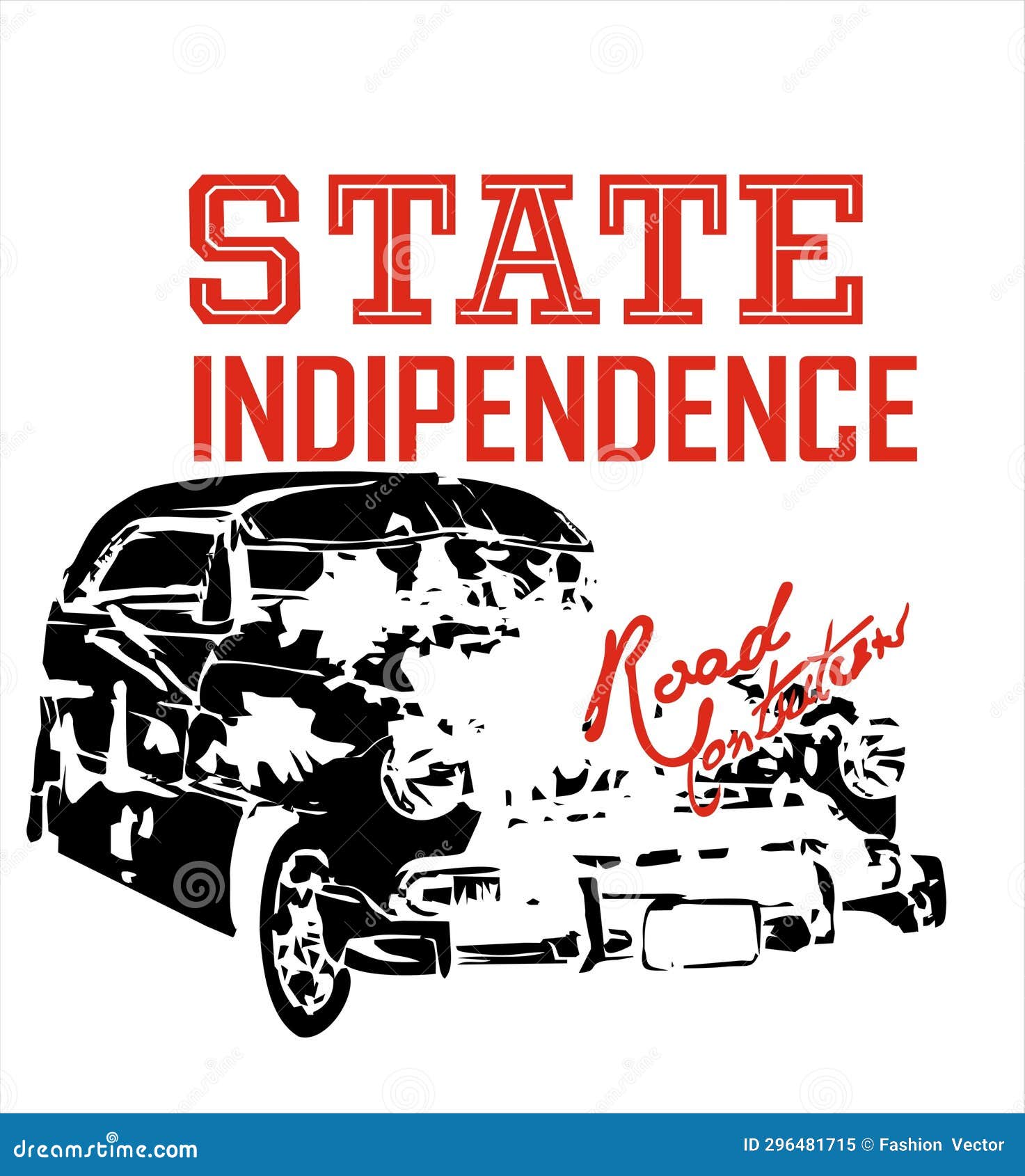 Car Road State Independence Print Vector Art Stock Illustration ...
