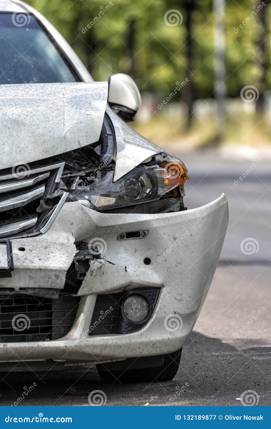 Car at the Roadside after an Accident Stock Image - Image of hulk ...