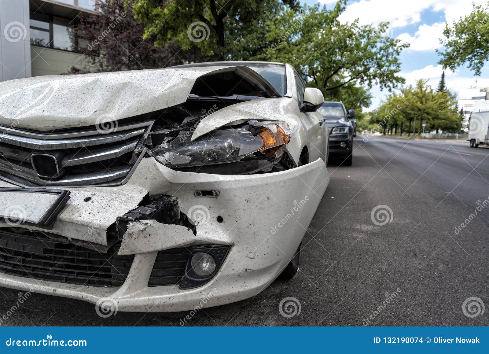 Car at the Roadside after an Accident Stock Photo - Image of damage ...