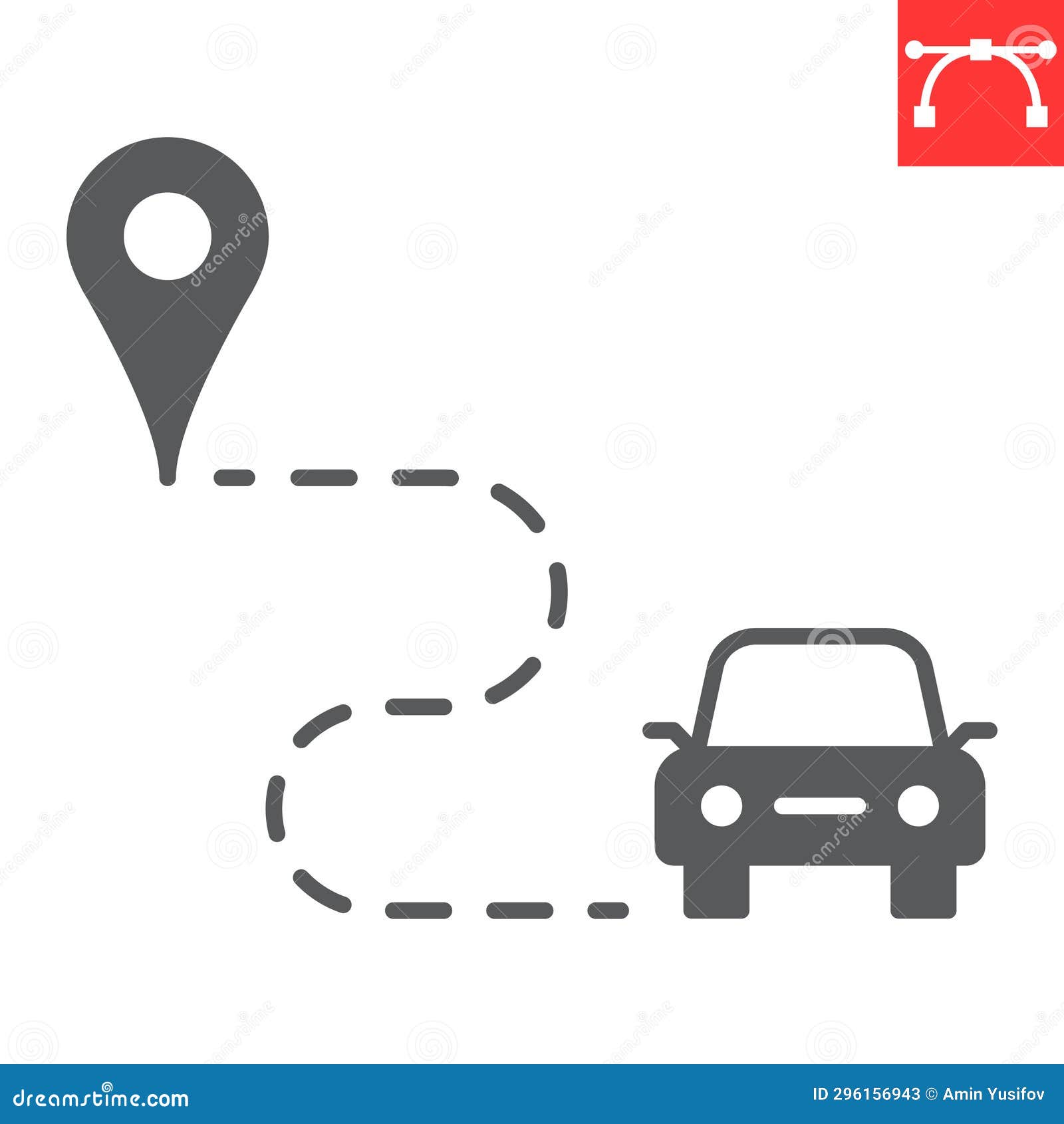 Car route glyph icon stock illustration. Illustration of isolated ...