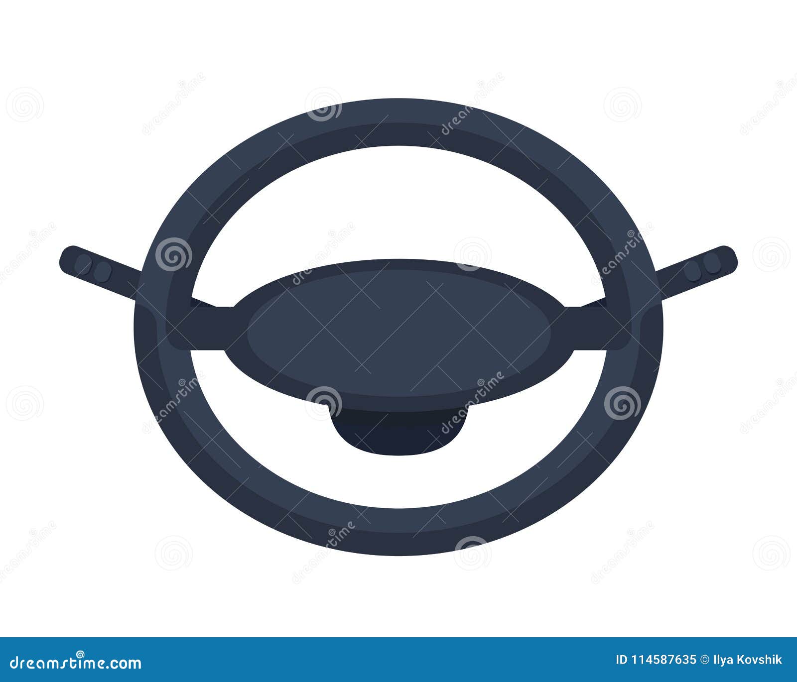 Car Rudder or Steering Wheel. Flat Vector Isolated on White Background ...