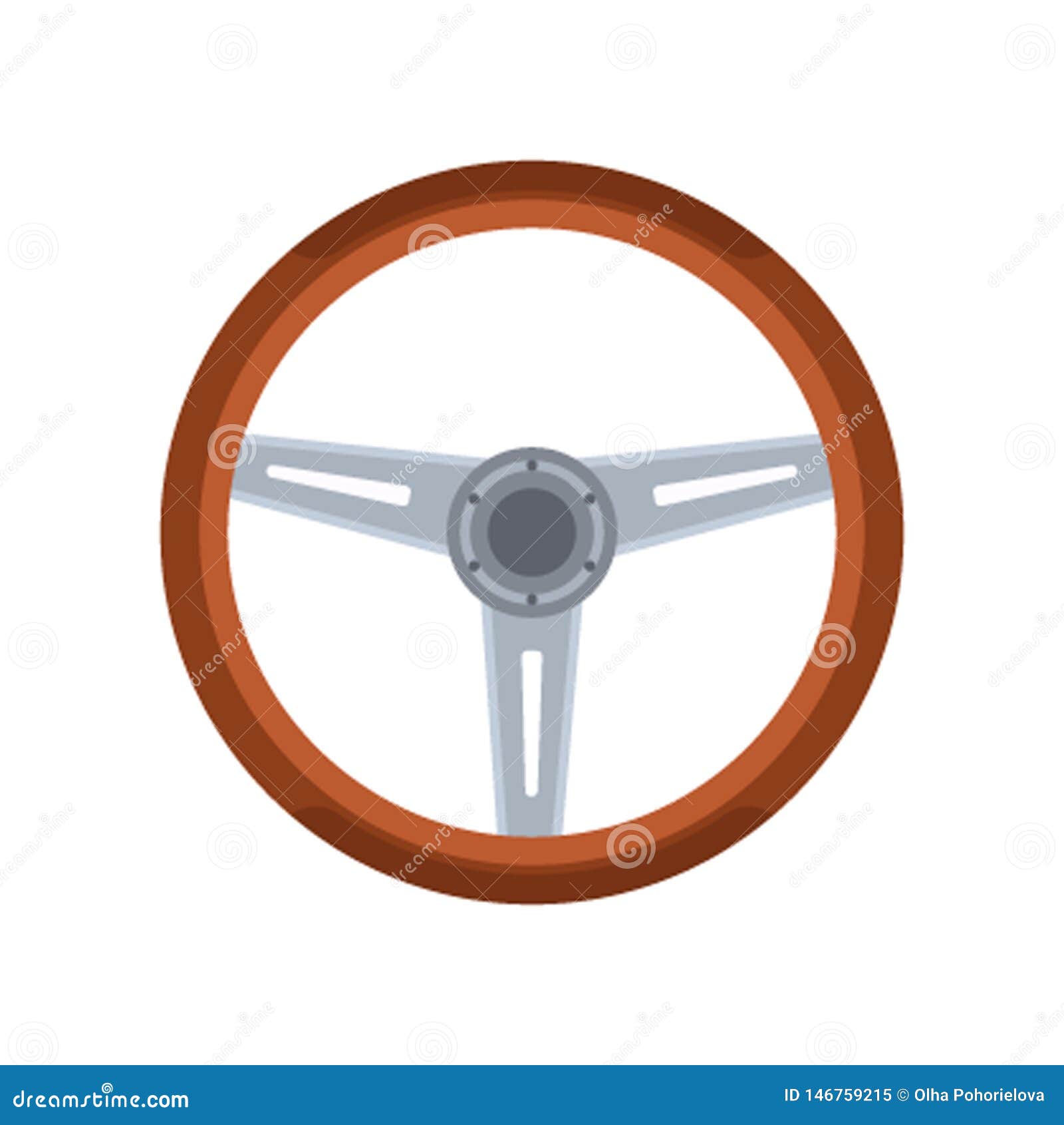 Car Rudder Wheel Vector Illustration. Flat Vector Illustration Isolate ...