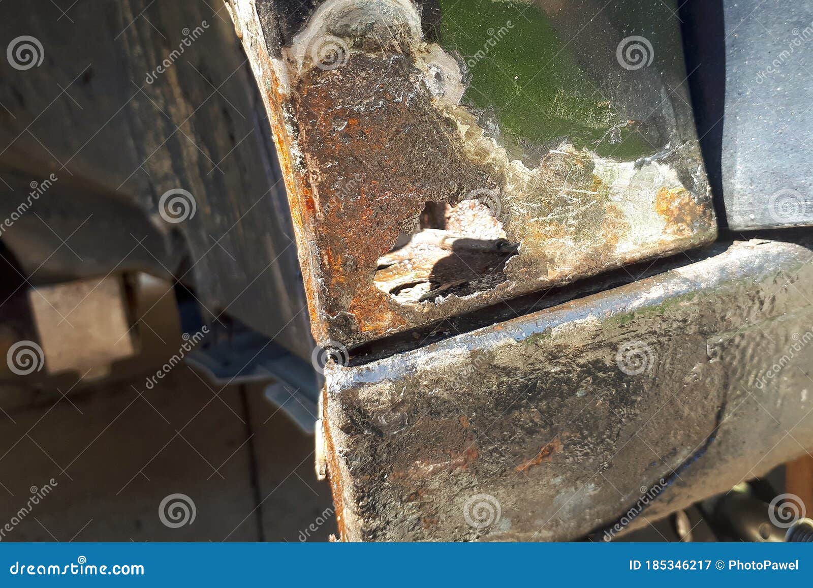Rust on Door Sill and Fender Stock Image - Image of auto, damage: 185346217