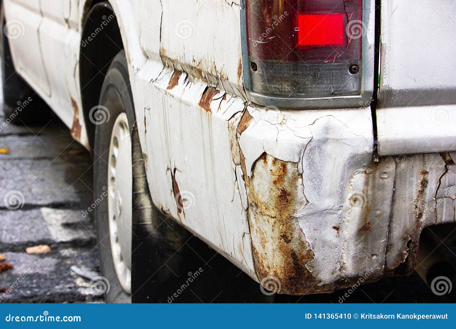 Car with rusty stock photo. Image of degenerate, flat - 141365410