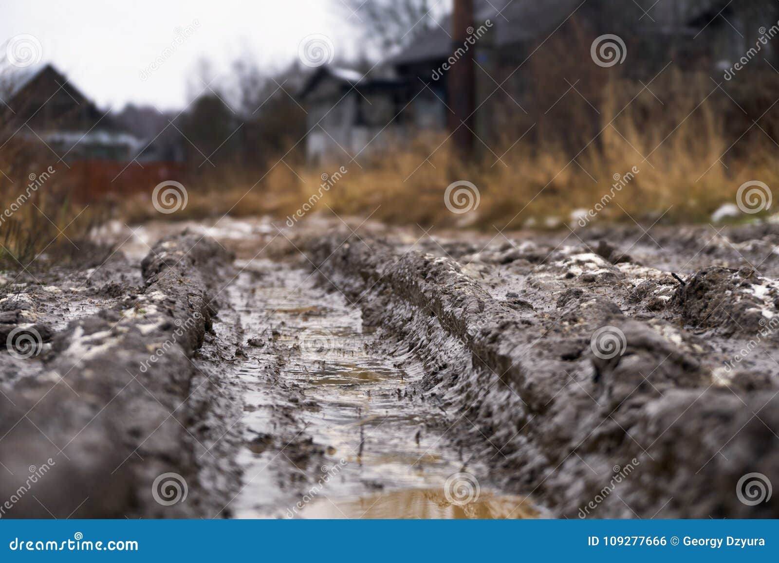 Car Rut on Russian Dirt Road Stock Photo - Image of rural, russia ...