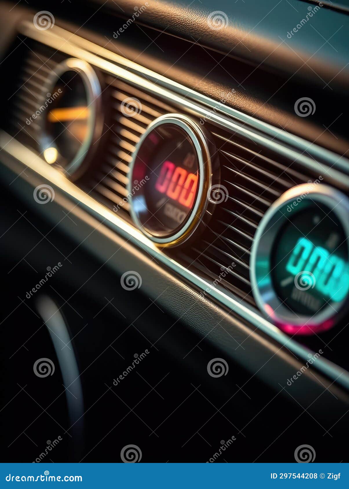 Car S Dashboard with Multiple Dials and Indicators. these Include ...