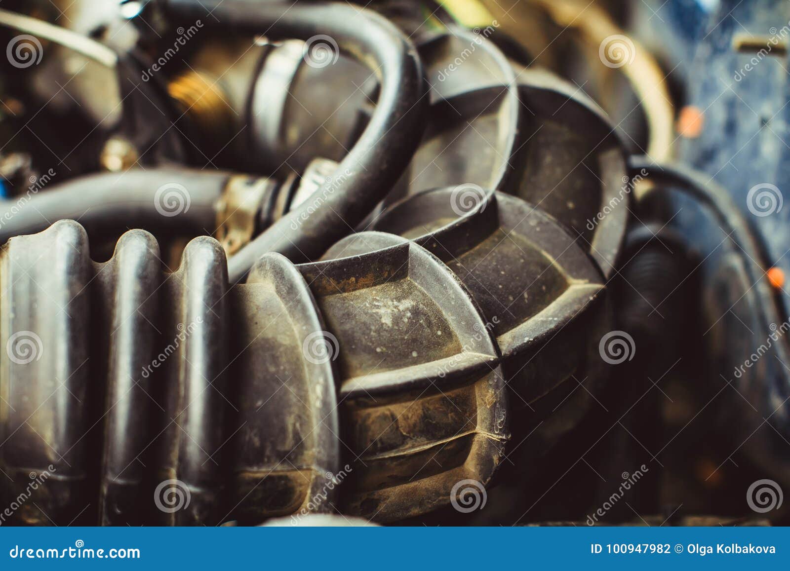 A Close Up Shot of Car Engine Hoses Stock Photo - Image of isolated ...