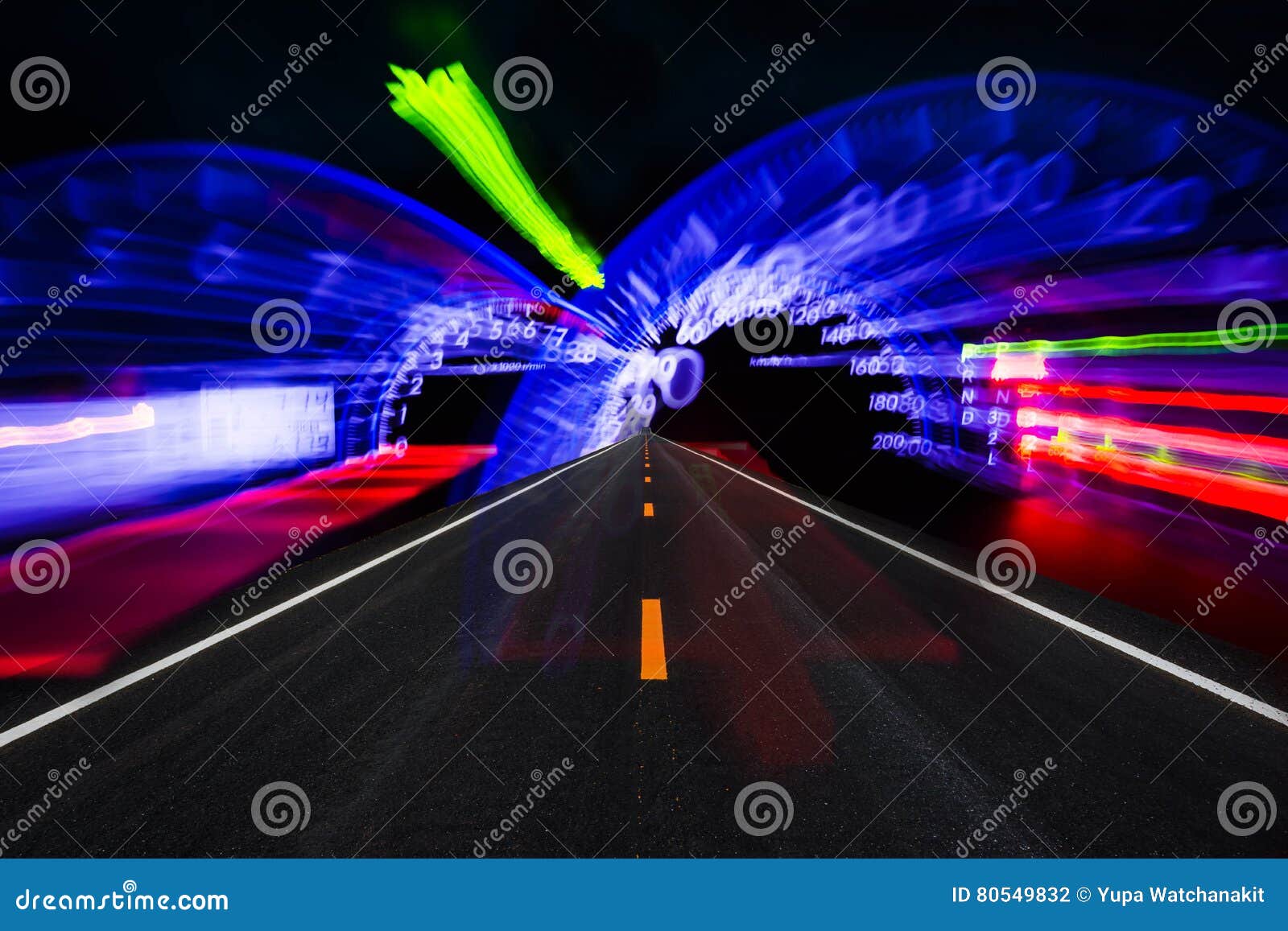Car`s Speedometer Illuminated Stock Photo - Image of link, connect ...