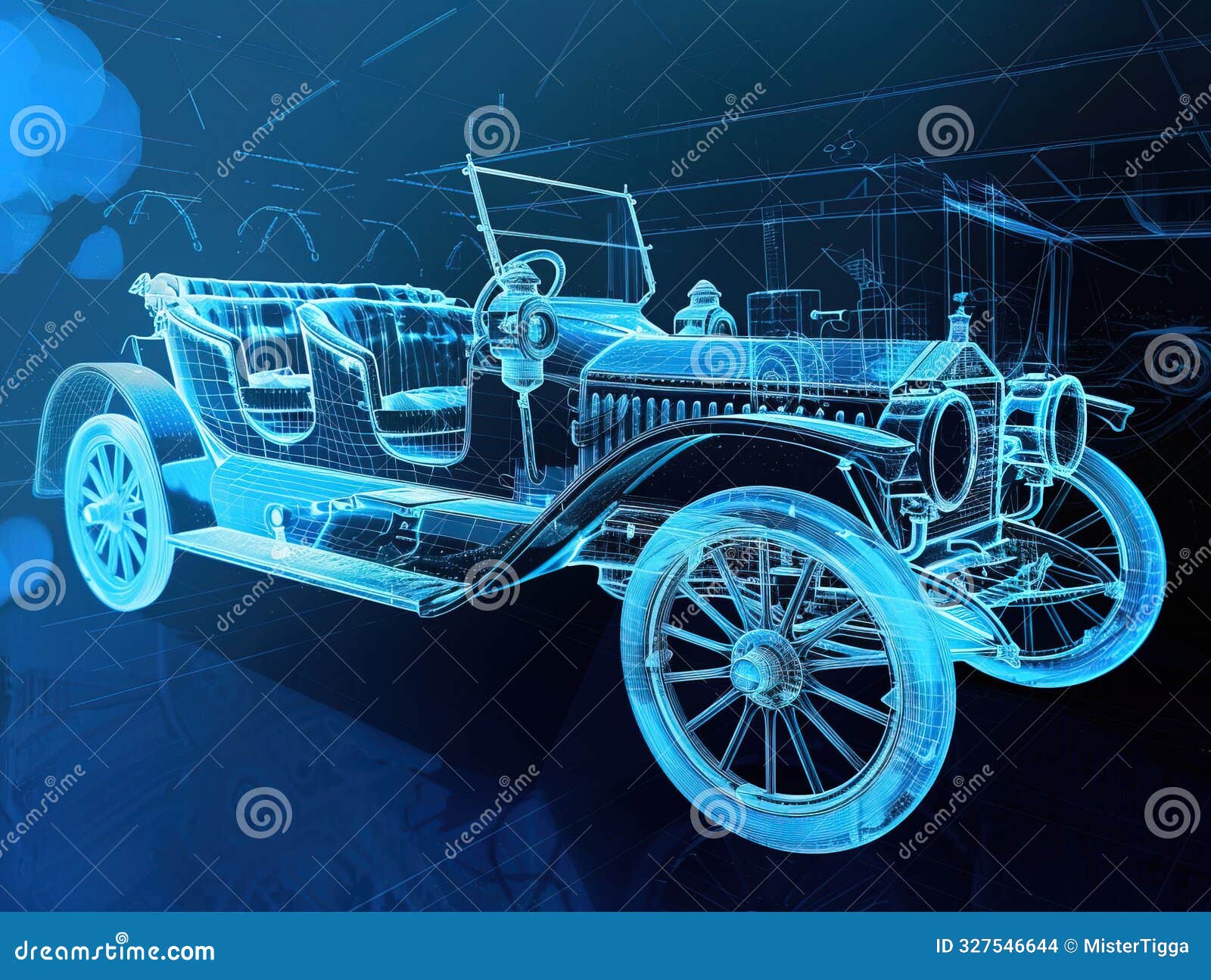 Car 1900s Visualization with Augmented Reality Transparent Car in ...