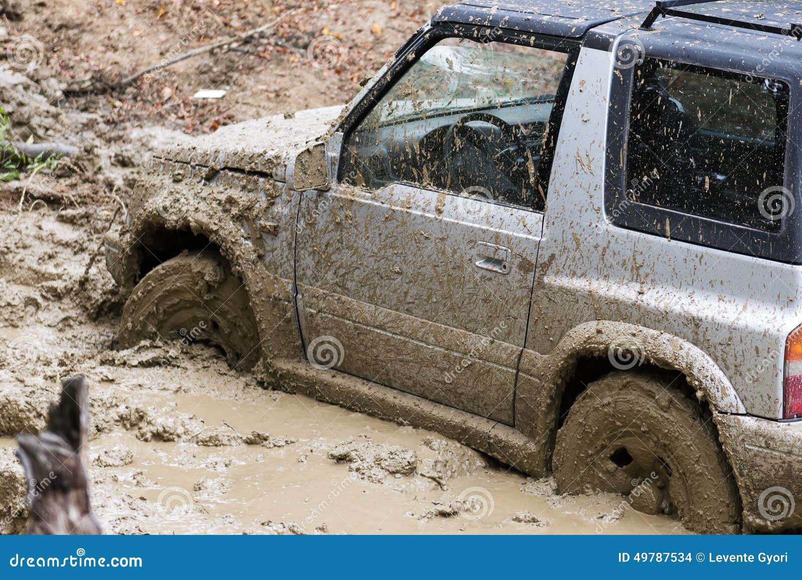 Car S Wheels in Mud in the Forest Stock Photo - Image of disaster ...