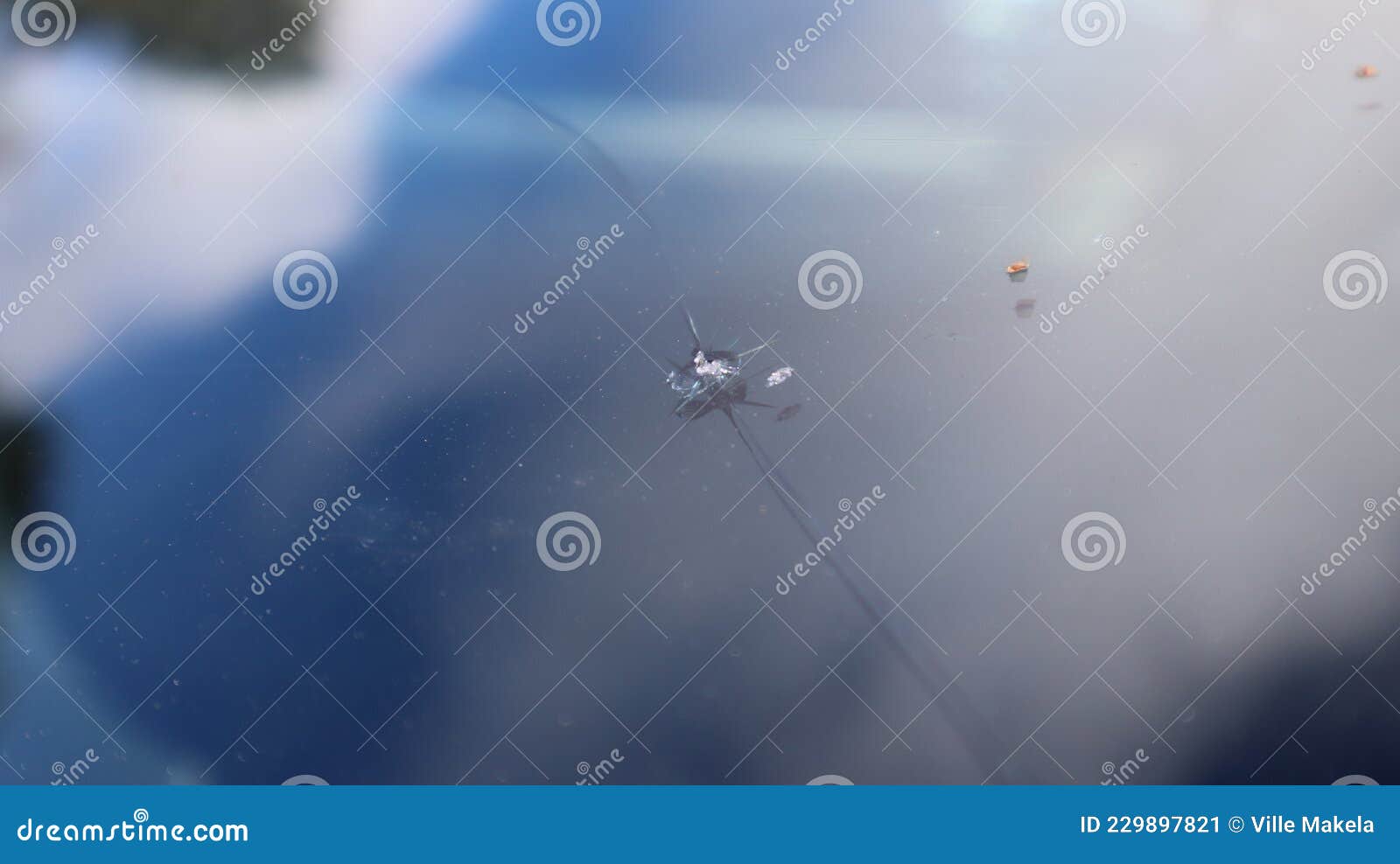The Car S Windshield is Broken when a Stone Hits it Stock Image - Image ...