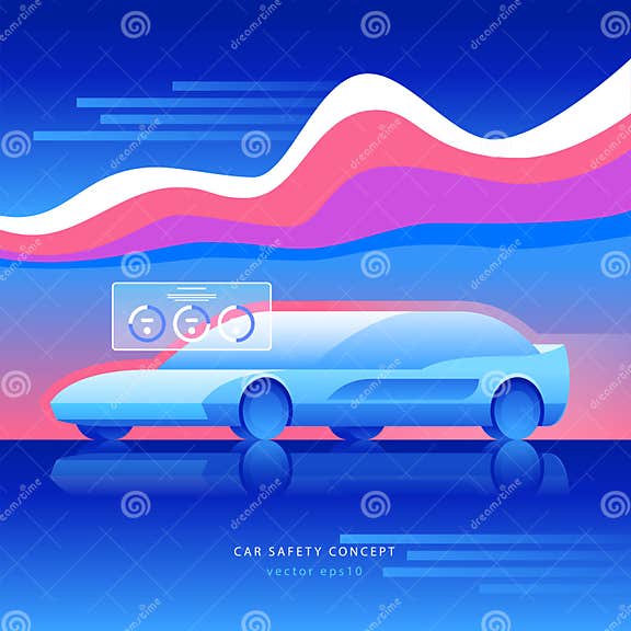 Car Safety Concept. Transportation Future Technology Stock Vector ...