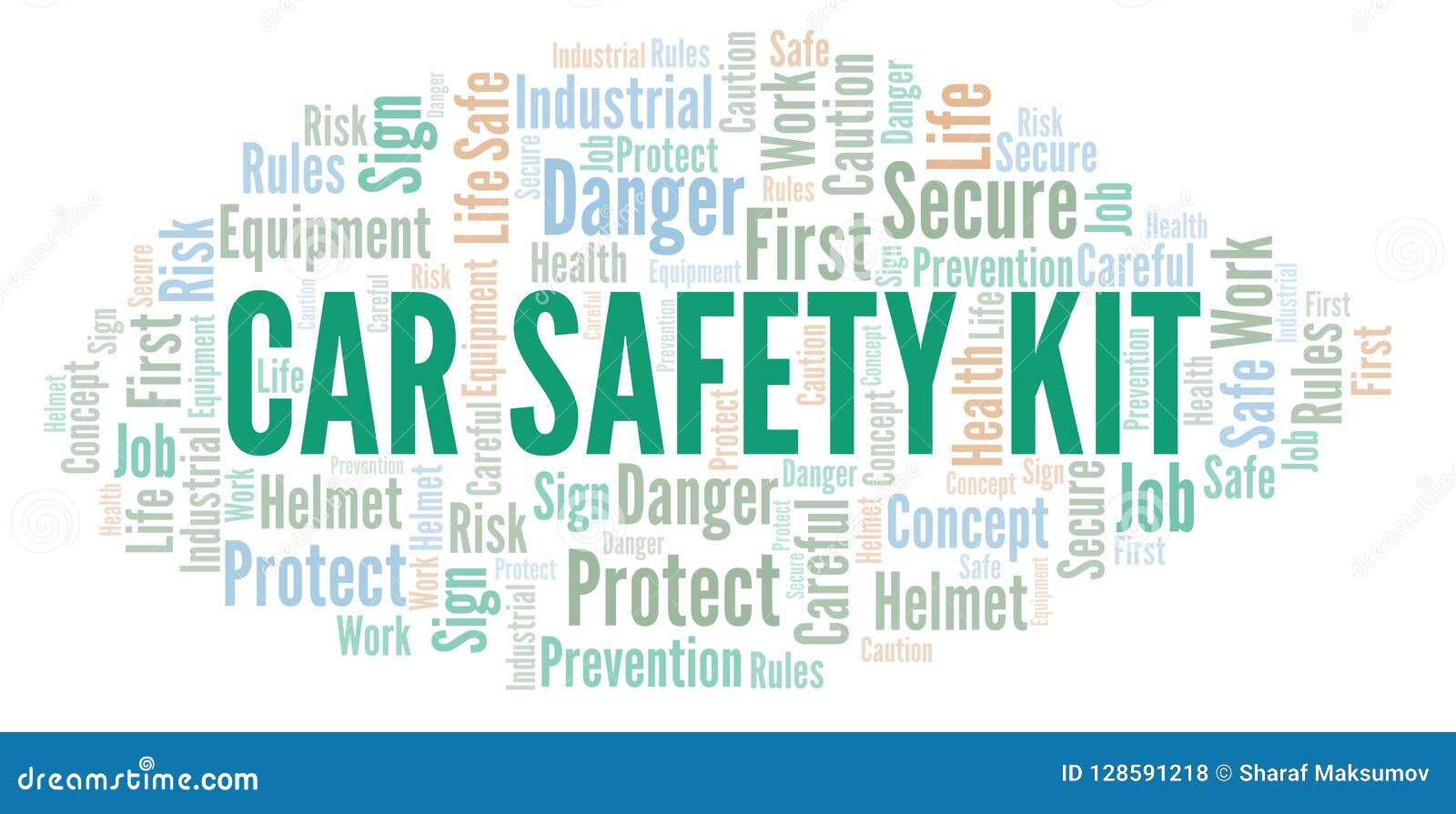 Car Safety Kit word cloud. stock illustration. Illustration of card ...