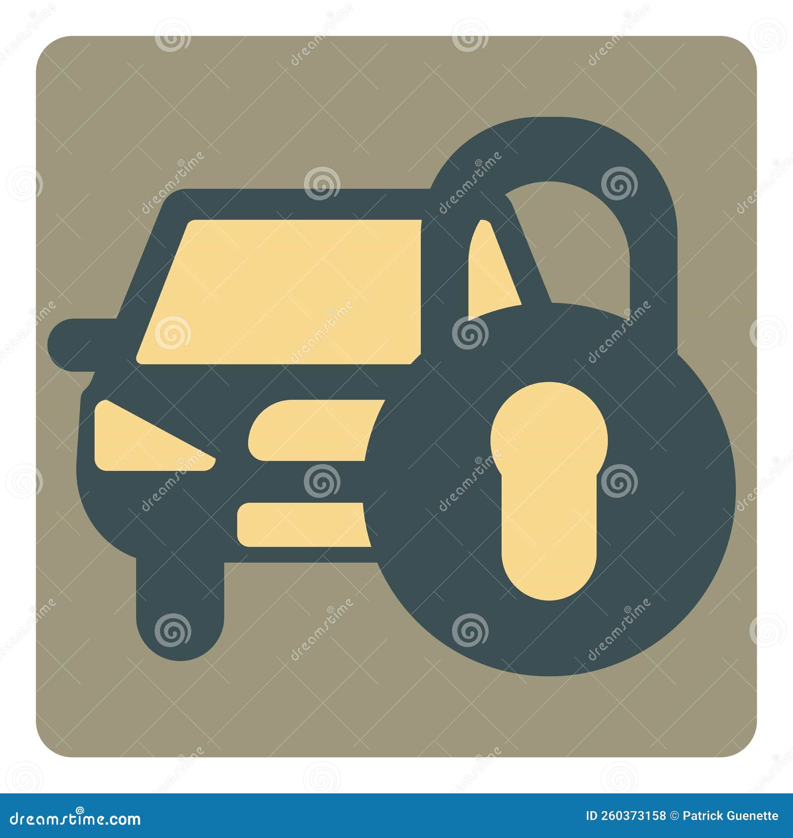 Car with safety lock, icon stock vector. Illustration of people - 260373158
