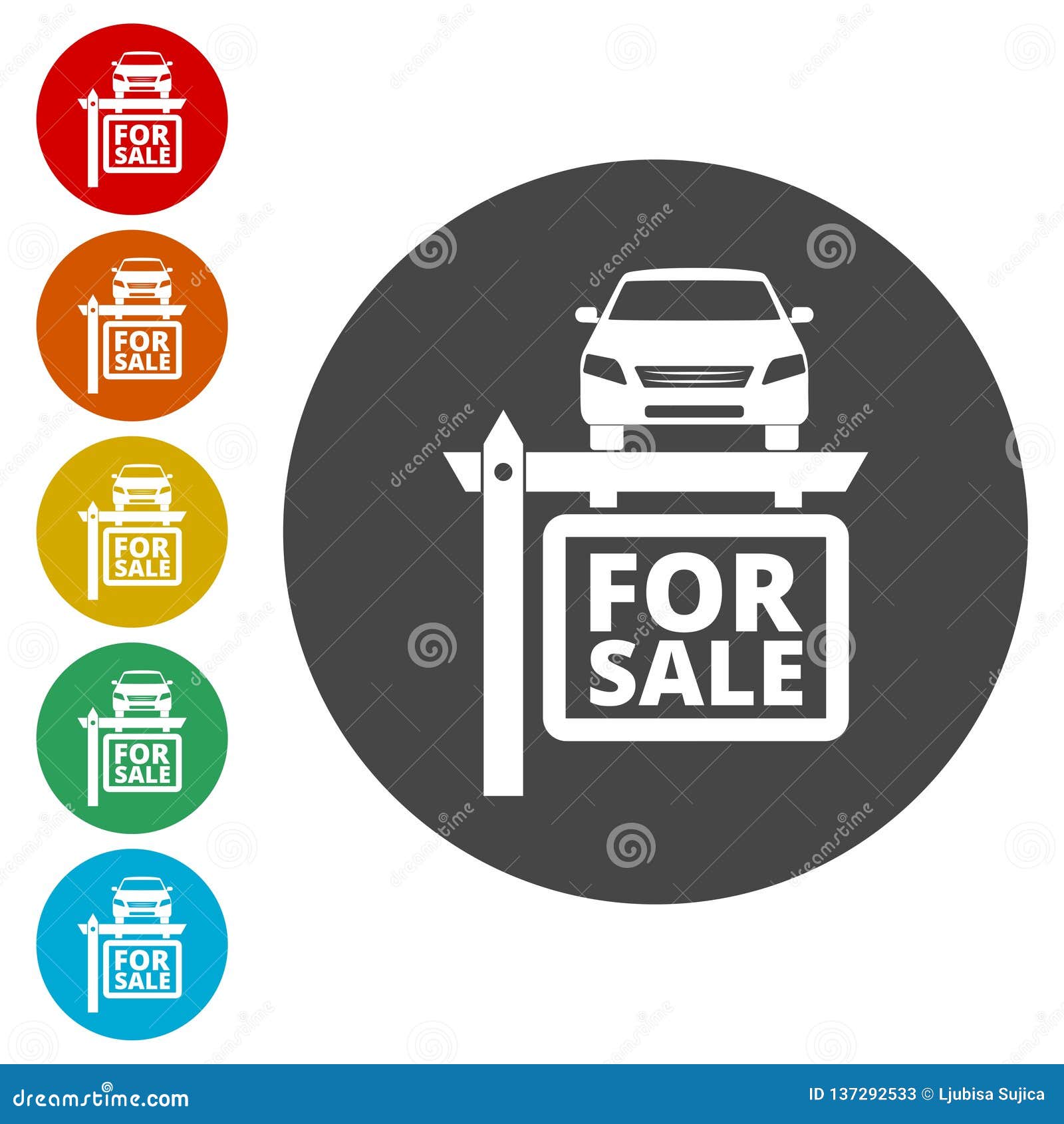 Car for sale icon stock vector. Illustration of dealership - 137292533